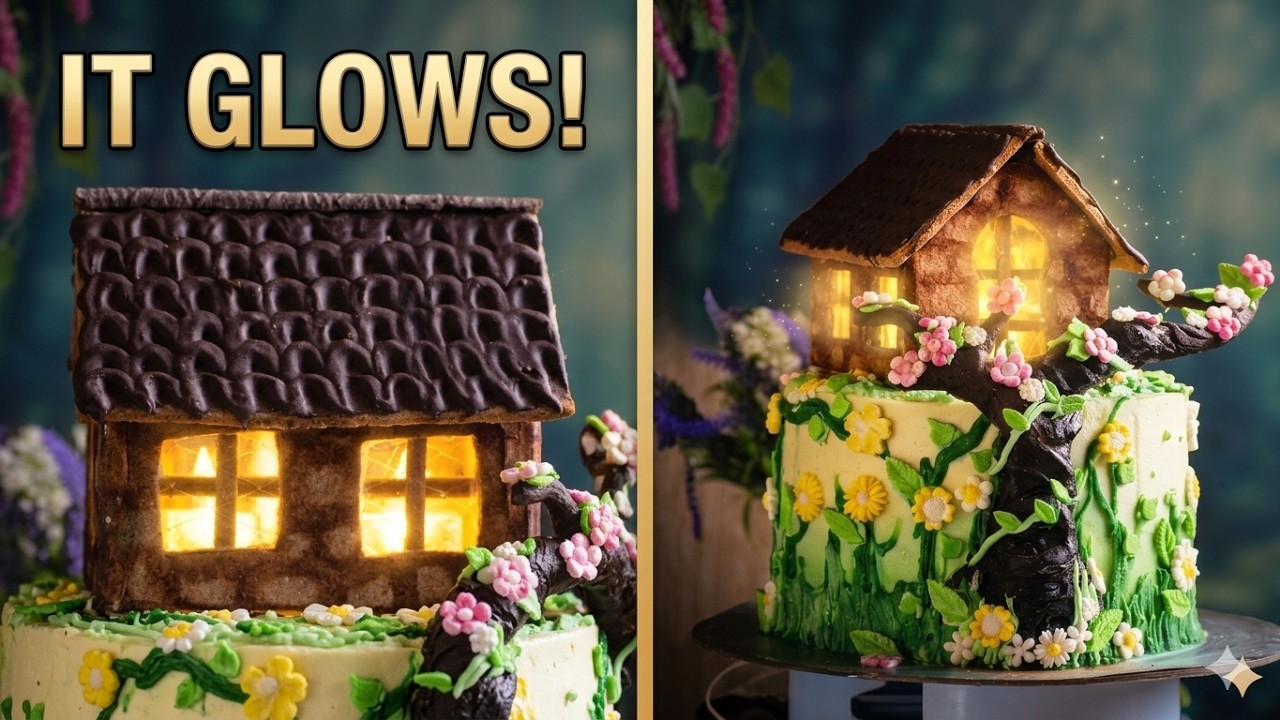 I Made a Glowing Gingerbread Treehouse (And It's 100% Edible!) - YouTube