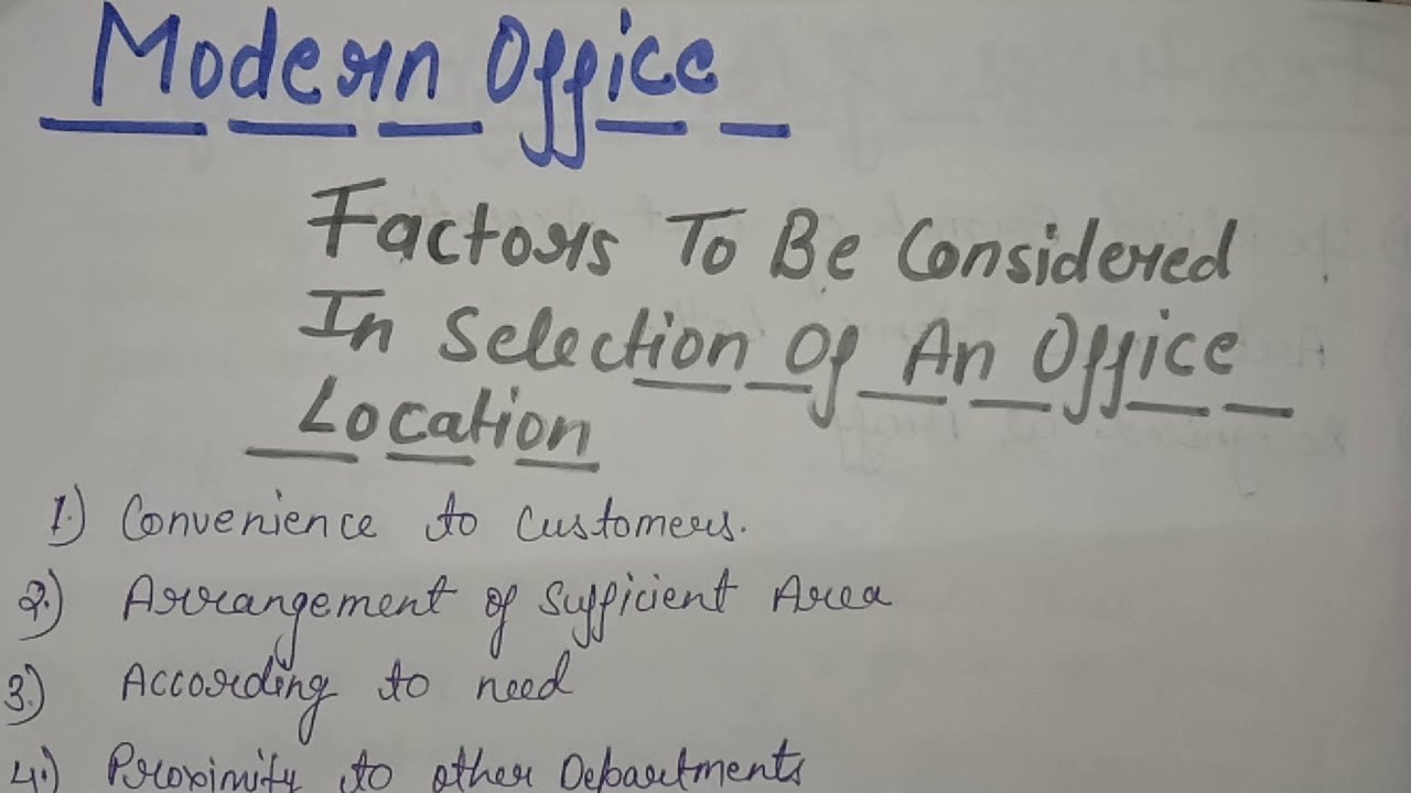 Modern Office Practice | Selection Of An Office Location | - YouTube