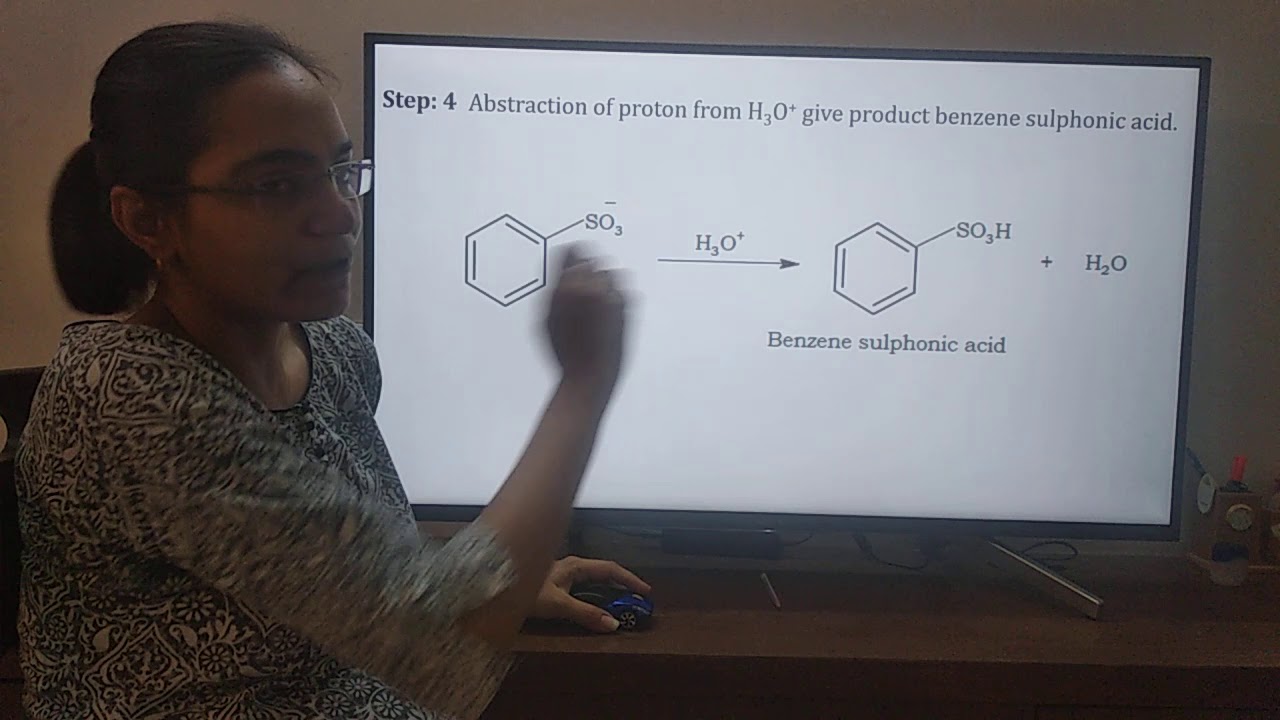 Sulphonation of benzene, Sem-3, Unit-2, GU - YouTube
