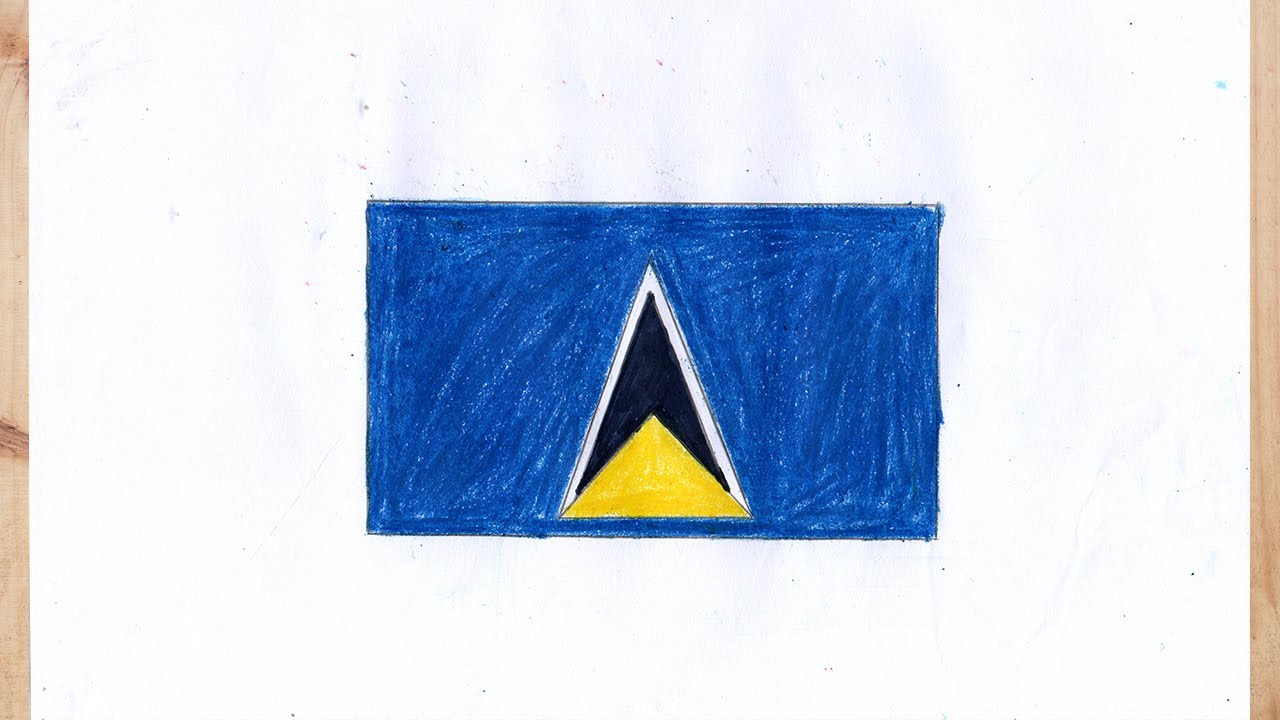 How to Draw Saint Lucia Flag | Drawing The Saint Lucian Flag | Draw The ...