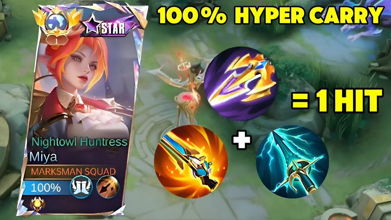 MIYA 100% HYPER CARRY IS REALLY BROKEN!!! (must try) | BUILD TOP GLOBAL MIYA ~ MLBB - YouTube