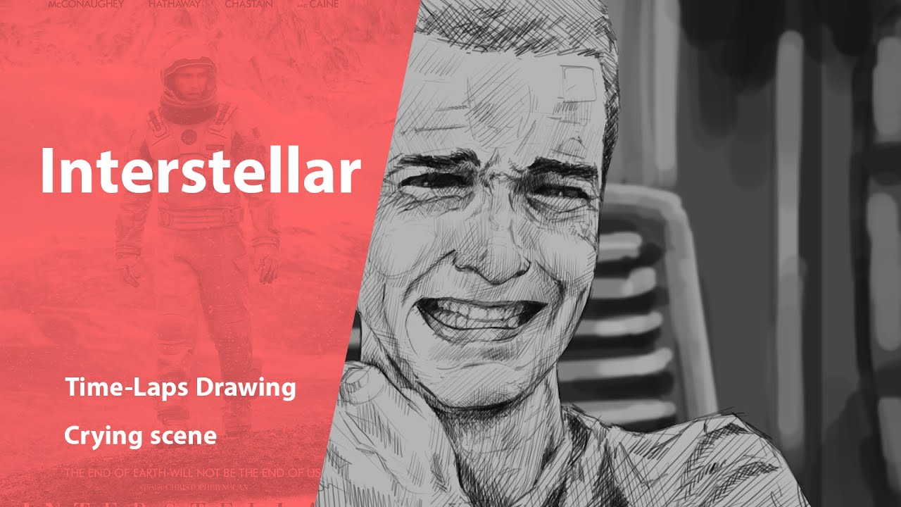 Time-lapse Sketch Drawing Interstellar Cooper After 23 Years Gap - YouTube