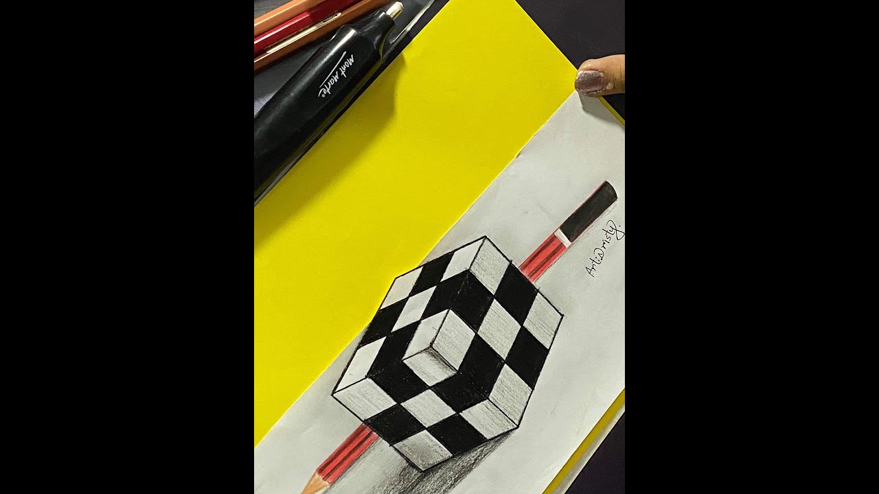 How to draw a super realistic 3D picture of a die| Drawing a realistic ...