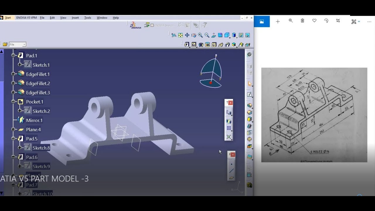 Catia V5 Practice Model // Part Modeling - YouTube