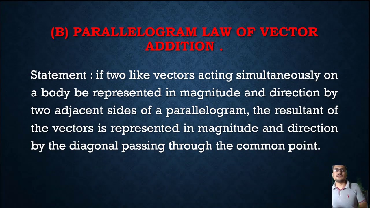 Triangle and parallelogram law of vector addition , Derivation in ...