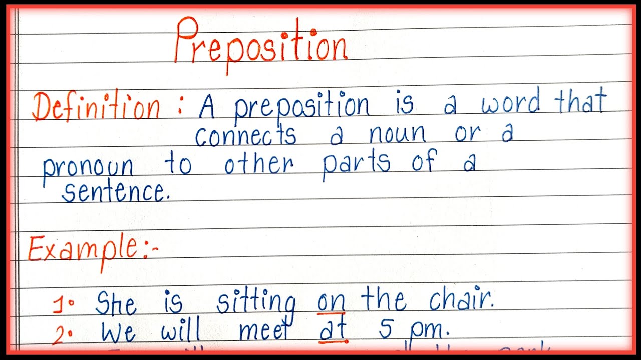 Definition of Preposition With Examples| What is Preposition?| Types of ...