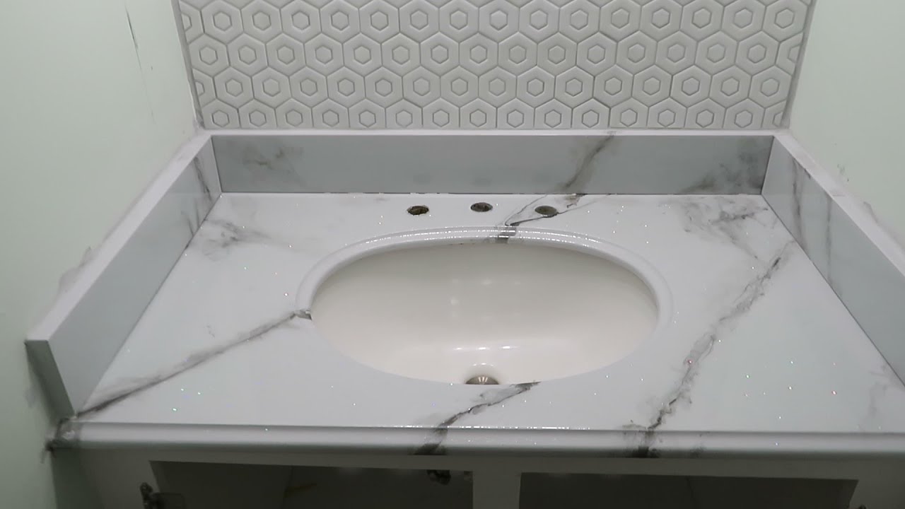 Epoxy Over Granite Vanity - YouTube