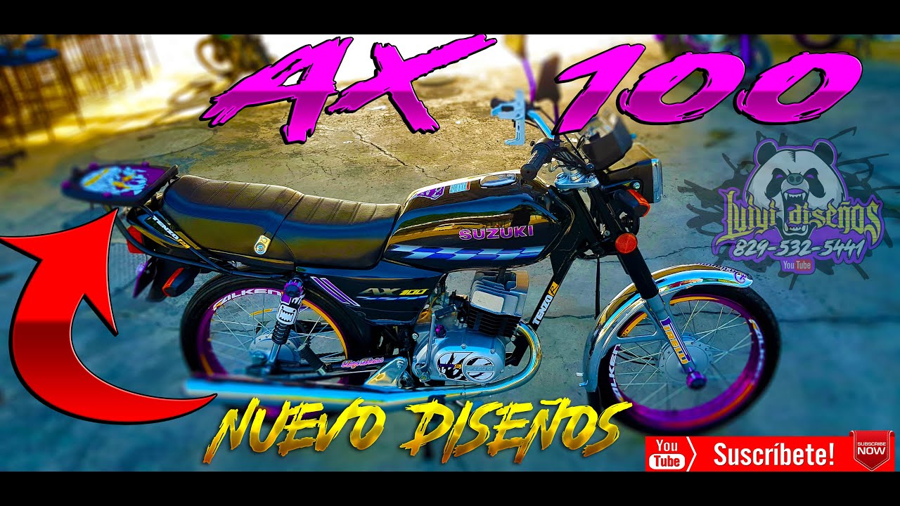 ax DISEÑADO de MORADO🤩👾😱SUZUKI AX 100 MORADO LUIYI DISEÑOS - YouTube