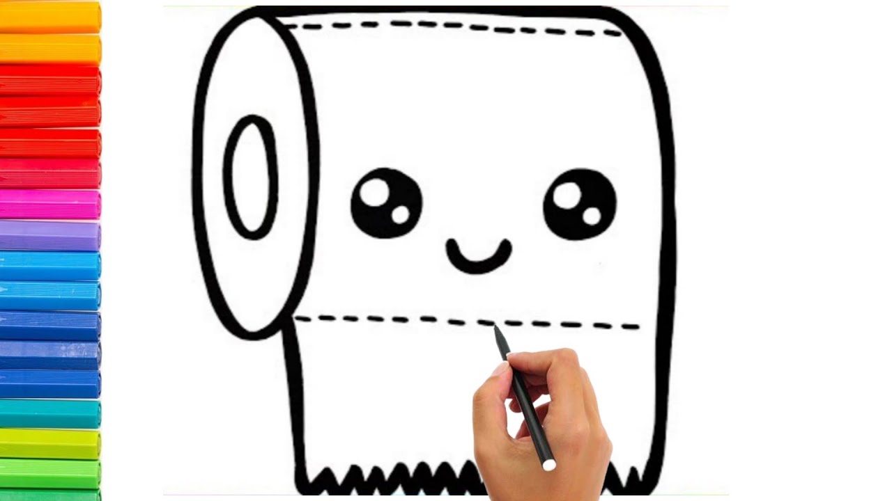 Drawing and Coloring a Cute Toilet Paper🫧 🚽🧻 ||Drawings for Kids and ...