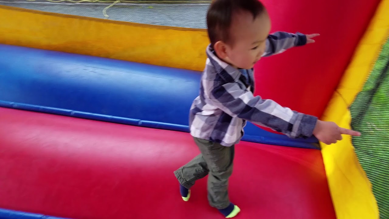 Caleb Easter 2018 jump house - YouTube