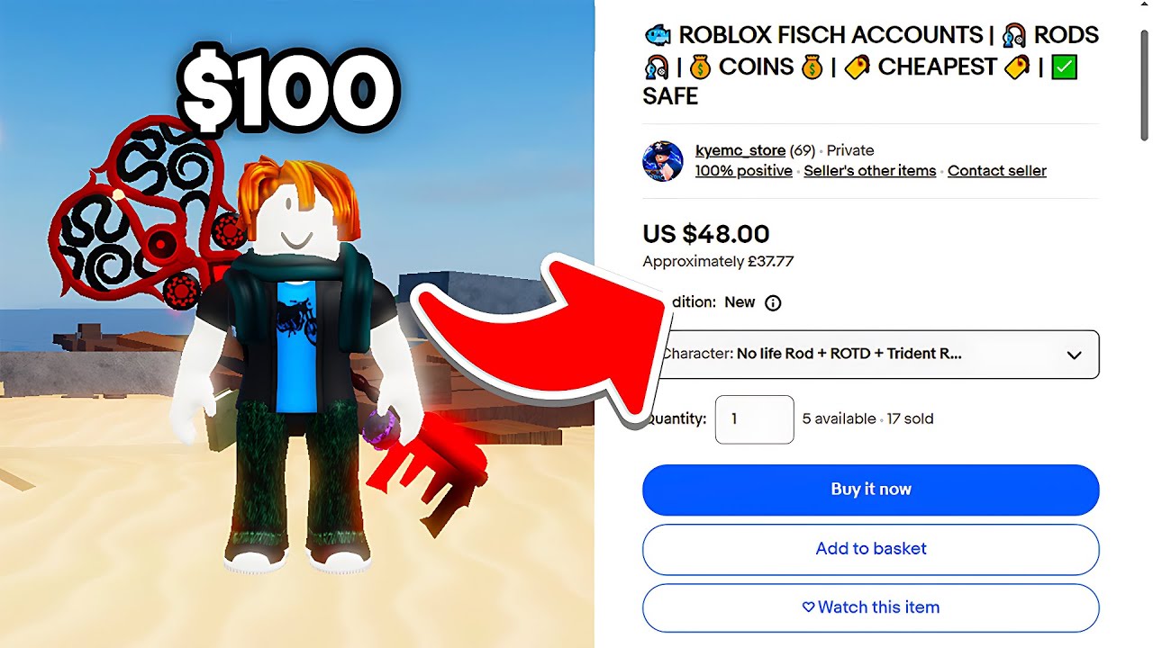 I Bought A $100 Roblox Fisch Account - YouTube