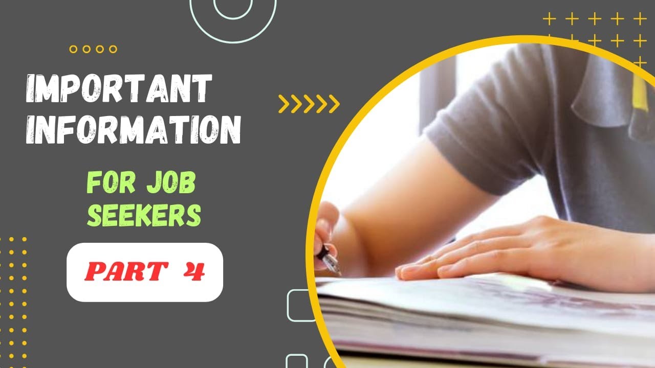 Important Imformation For Job Seekers Part 4 - YouTube