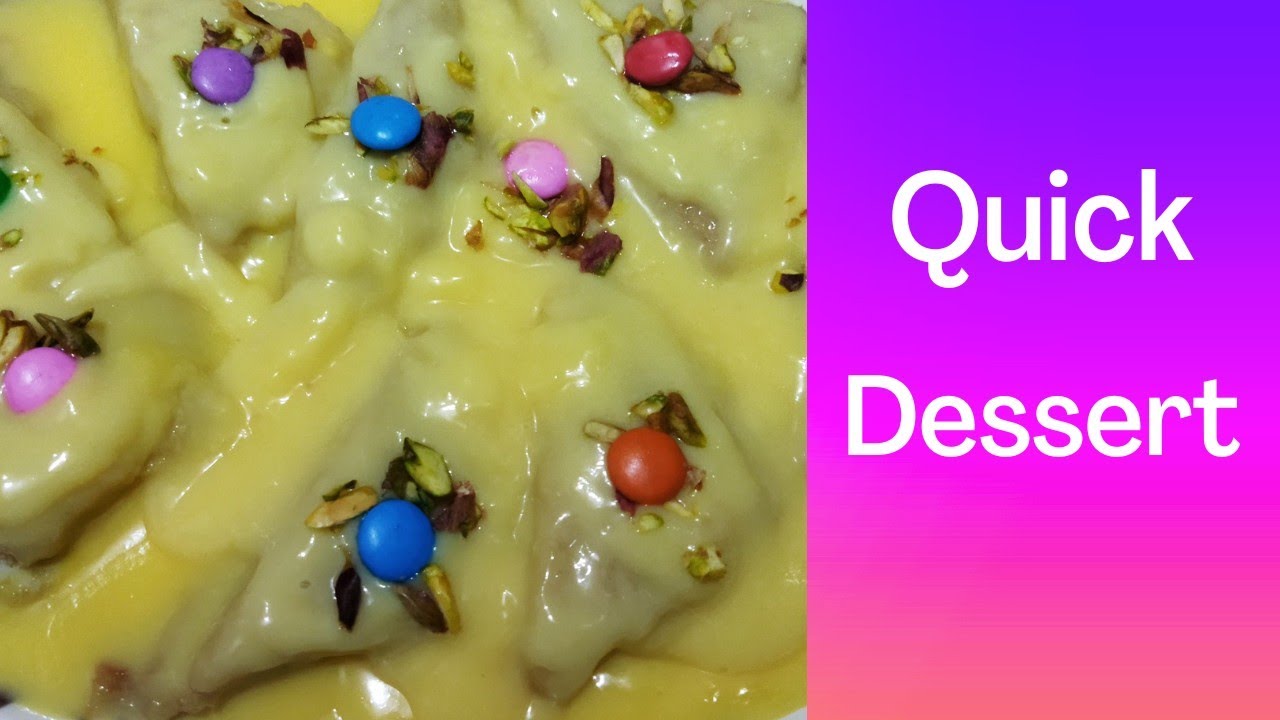 super tasty & quick dessert/ bread custard sweet recipe!!! - YouTube