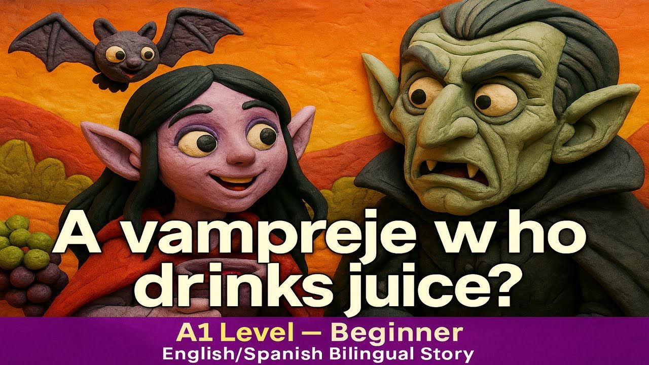 A1 Beginner Bilingual Story 🌙🦇 | Learn English and Spanish with Luna ...