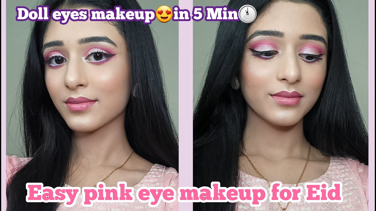 Pink eye makeup for Eid/Party| Easy Eid makeup tutorial 2022 - YouTube