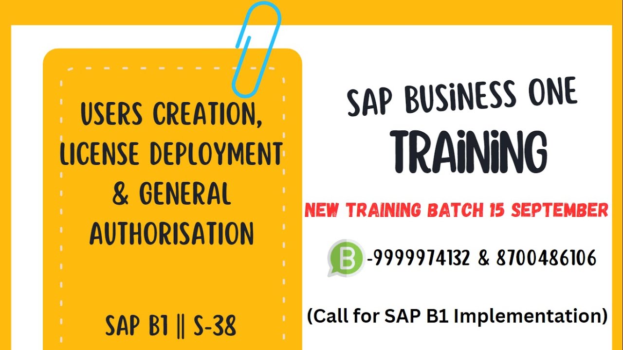 How to create users, License Assignment and General Authorizations in ...