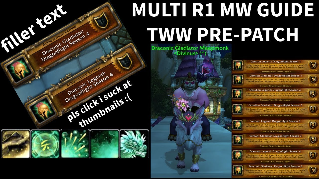 MULTI R1 TWW PRE-PATCH MW GUIDE! TALENTS + GEAR + RACES - YouTube
