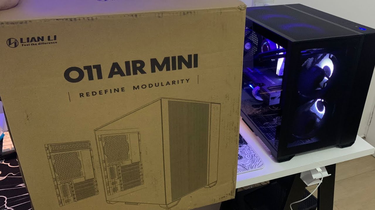 Meu setup gamer com Gabinete novo: Lian Li O11 Air Mini Preto - YouTube