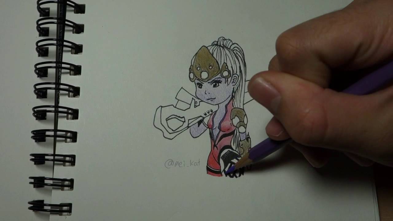 Drawing Widowmaker from Overwatch!! (Sketch/Outline/Color) - YouTube