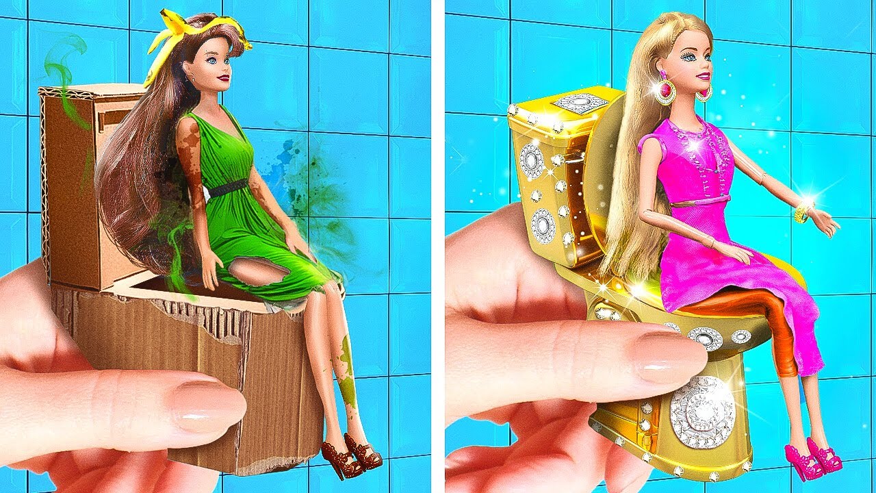 CAMBIO DE LOOK BARBIE RICA VS POBRE💝 Rutinas de Mañana y Noche de ...