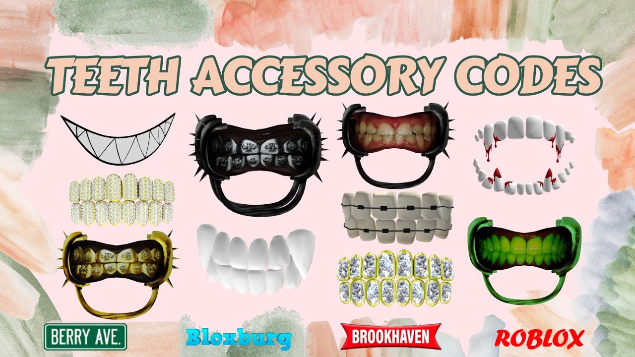 🦷 TEETH FACE ACCESSORY CODES & LINKS | Brookhaven, Bloxburg & Berry ...