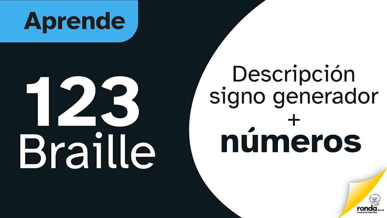 123 Braille - Descripción signo generador + números - YouTube