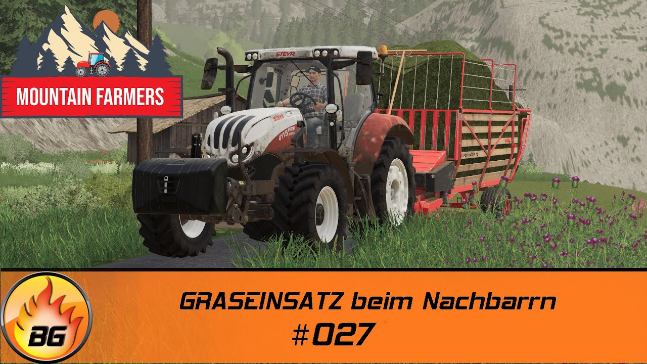 LS19 - Mountain Farmers #027 | GRASEINSATZ beim Nachbarrn | FS19 | Let ...