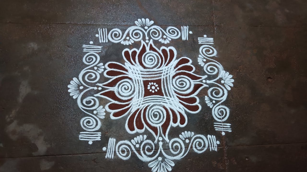 Simple 2 in 1 vasal and border kolam design🍀 - YouTube