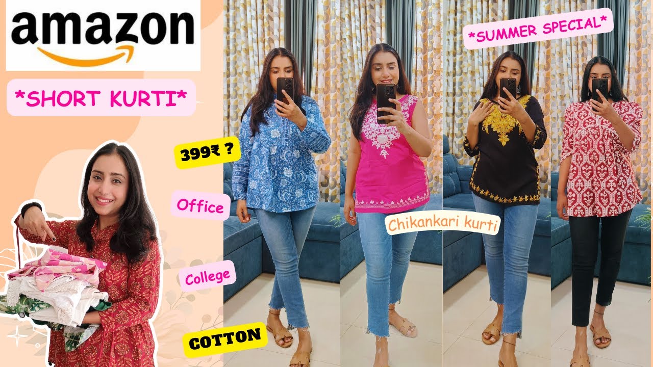 Huge AMAZON Short Kurti Haul!😍 Staring ₹399/-😱 || Office/College ...