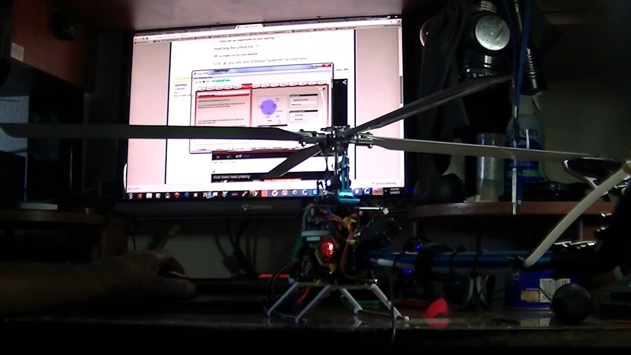 phasing issue 4 rotor head vstabi trex 450 v2 - YouTube