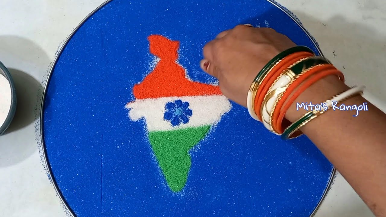 Independence day 🇮🇳rangoli || Rangoli for 15th August || गणतंत्र दिवस ...