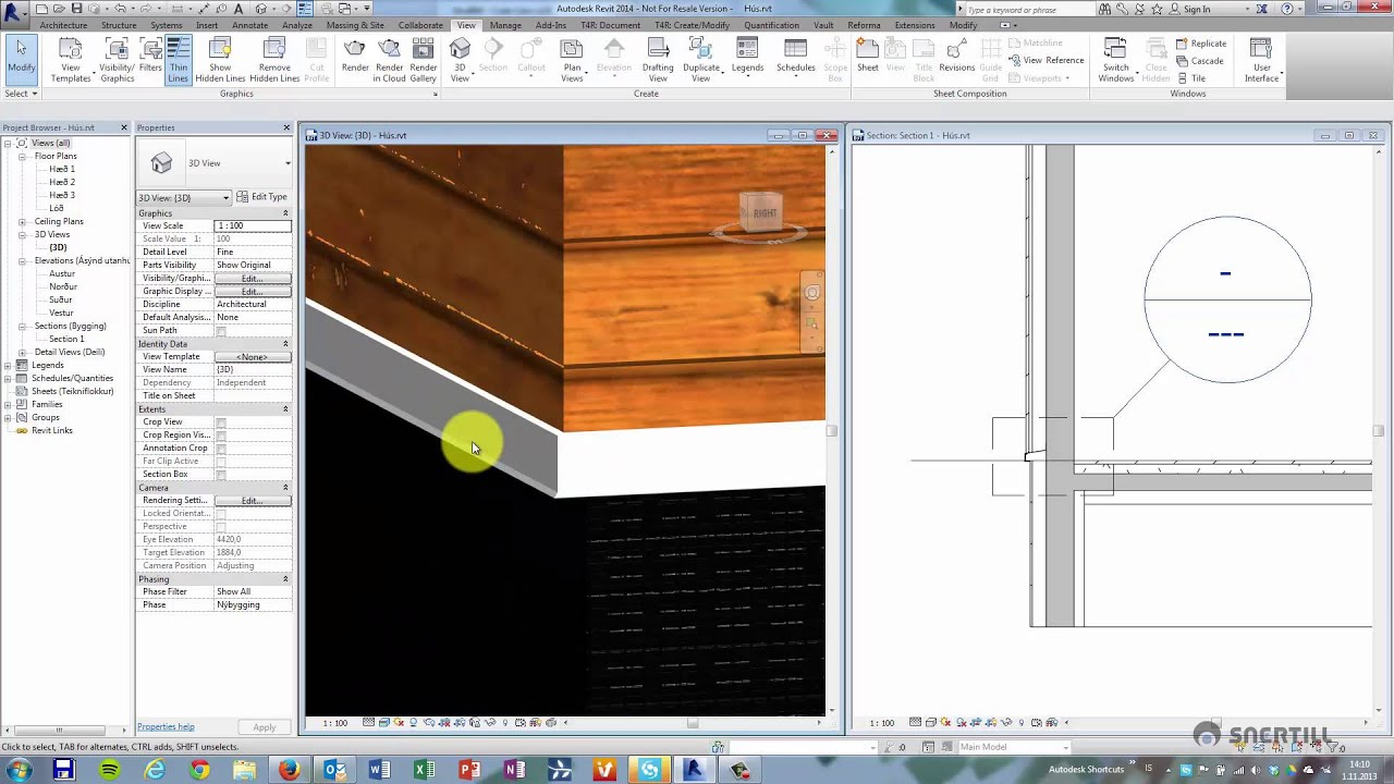 Revit 2014 - Roof Cut and Wall Sweeps - YouTube