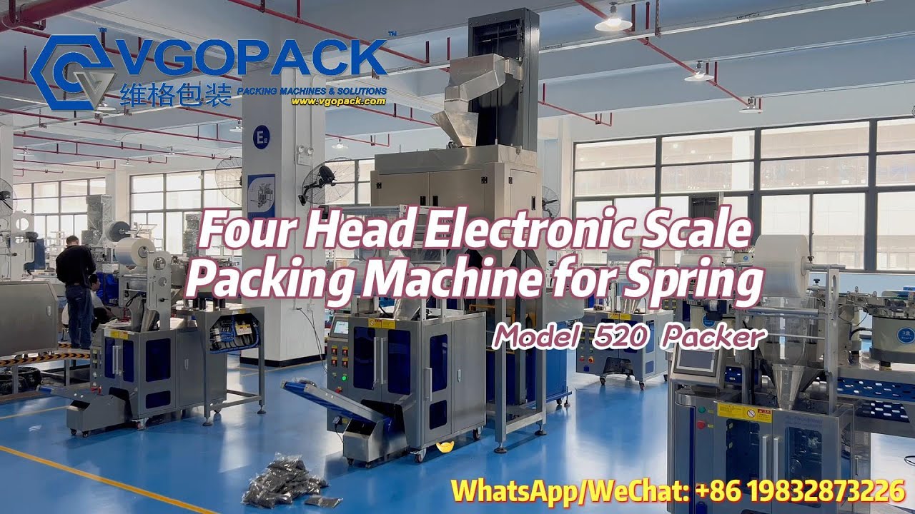 VGOPACK | Four Head Electronic Scale Packing Machine for Spring - YouTube