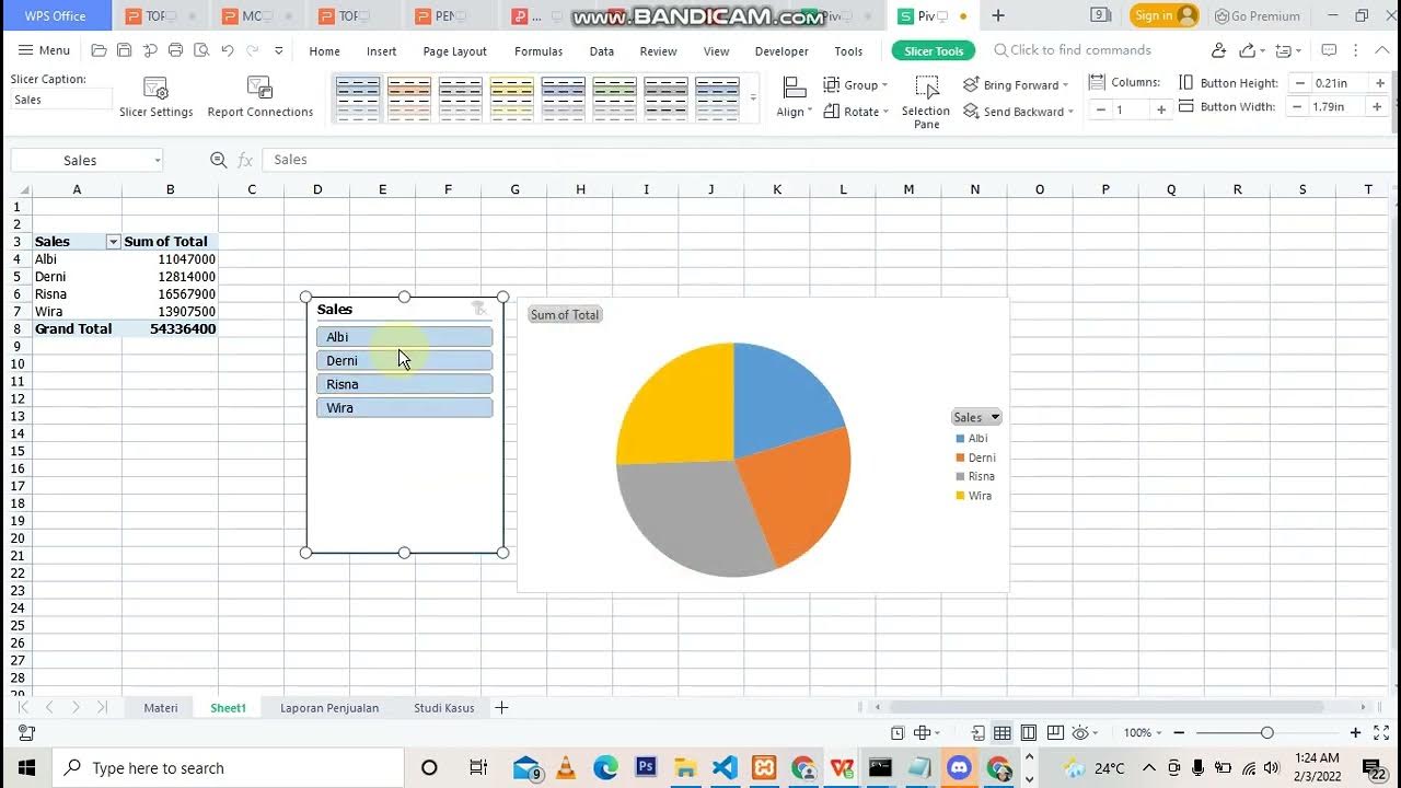slicer pivot chart - YouTube