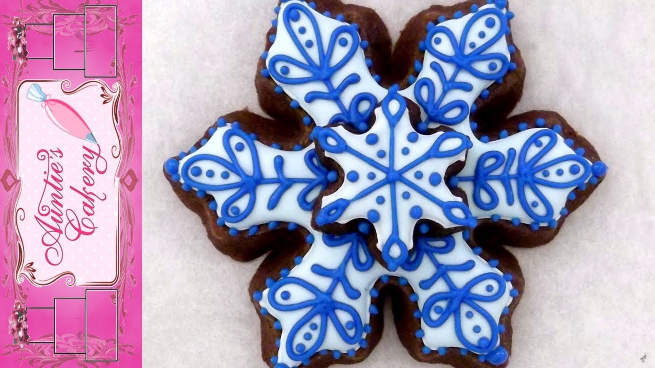 Snowflake Cookie Chocolate sugar cookie Tutorial - YouTube