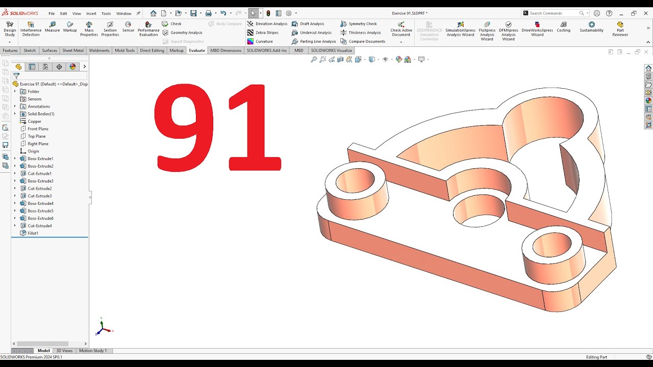 تمارين علي سوليدووركس 2024 || تمرين رقم 91- Solidworks Exercise 91 - YouTube