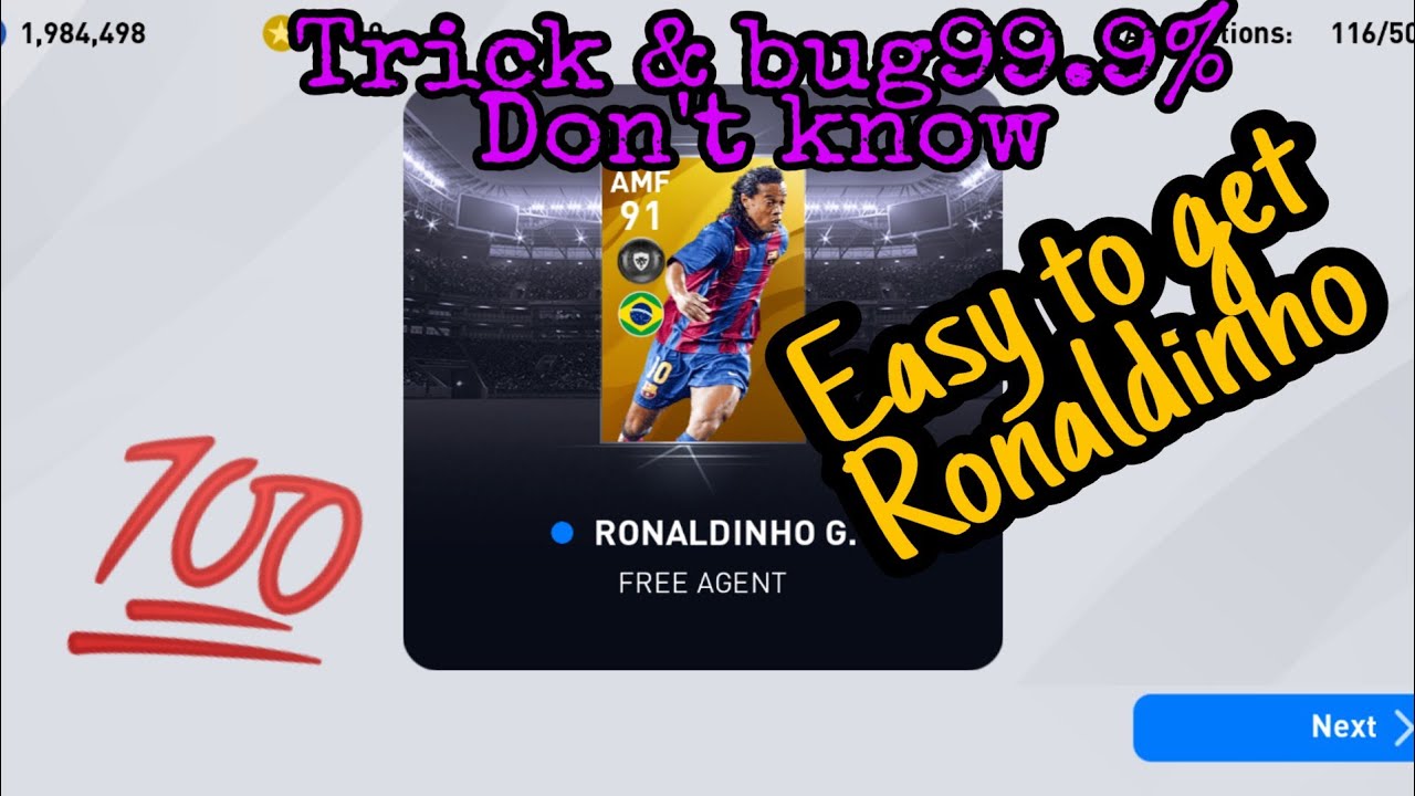 99.9% Player Pes Don't know this bug & trick | How to get Ronaldinho ...