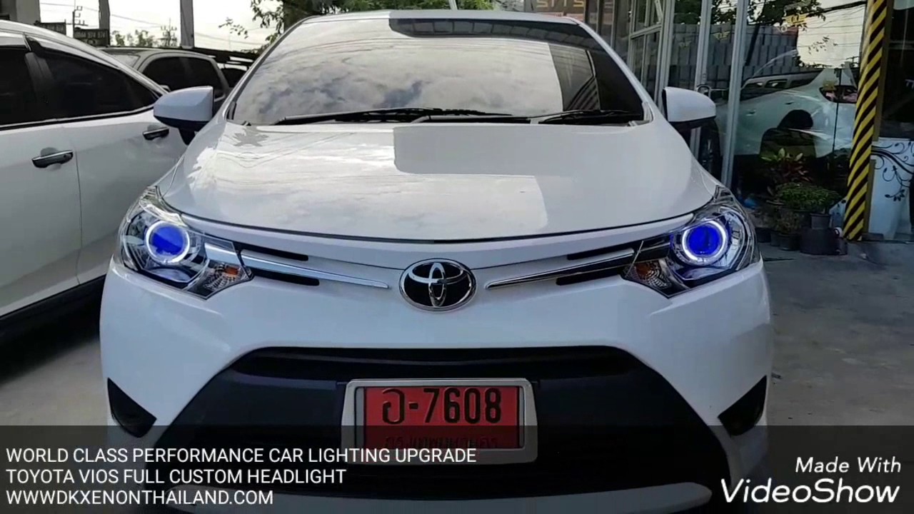 TOYOTA VIOS CUSTOM HEADLAMP โคมไฟหน้าโปรเจคเตอร์ OEM 4.0 DK XENON - YouTube
