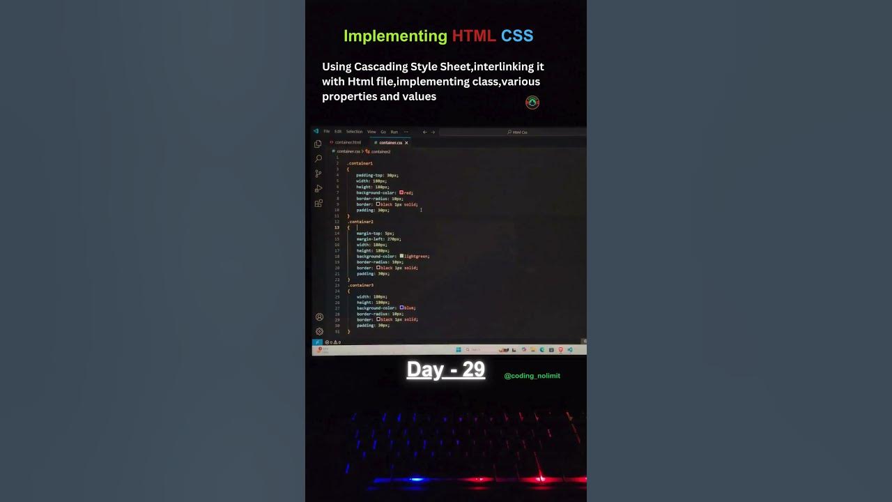 Day-29 Challenge 🎯 Html & CSS 👨‍💻. coding_nolimit #shorts #youtubeshorts #coding #html #css ...