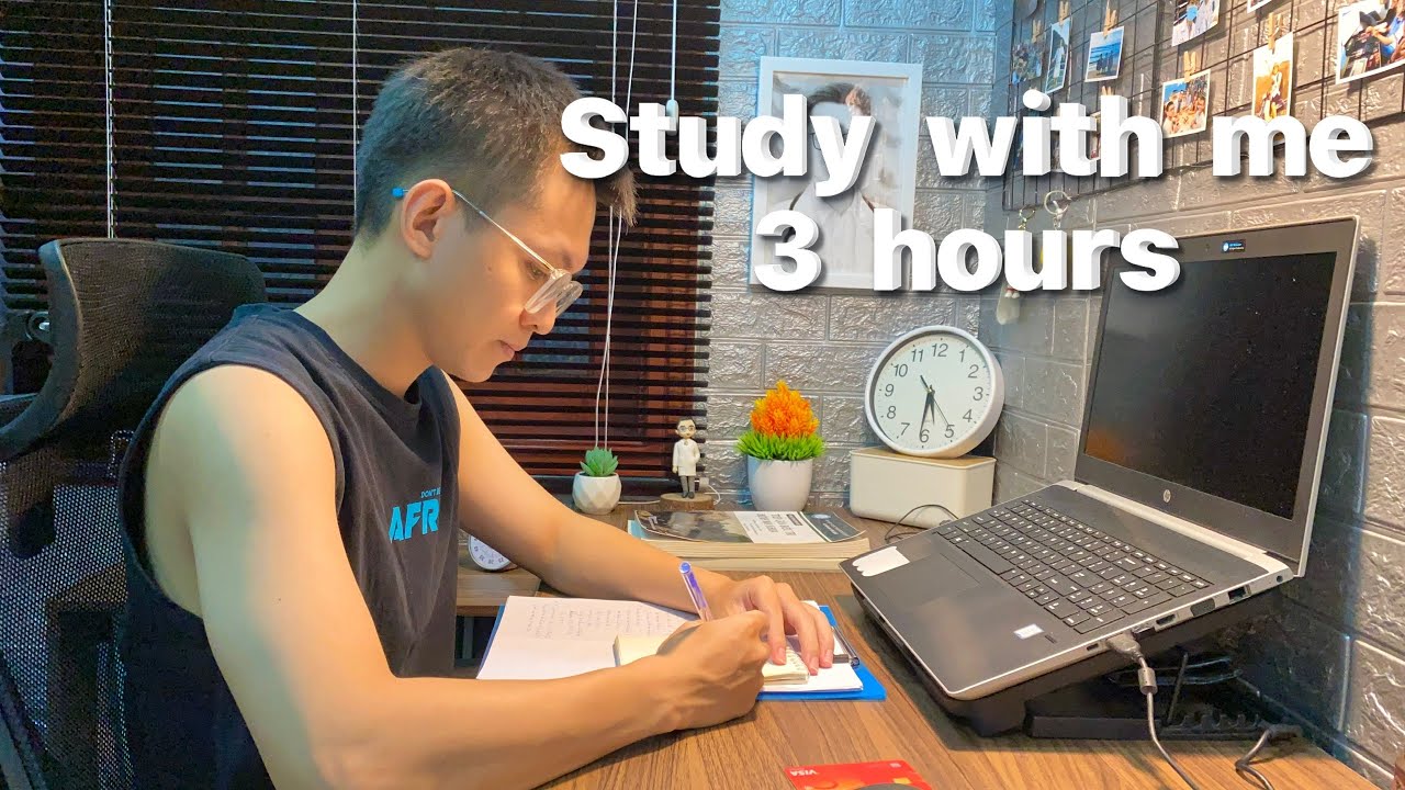 Study with me live pomodoro | 3 hours | Calm music, rain sound - YouTube