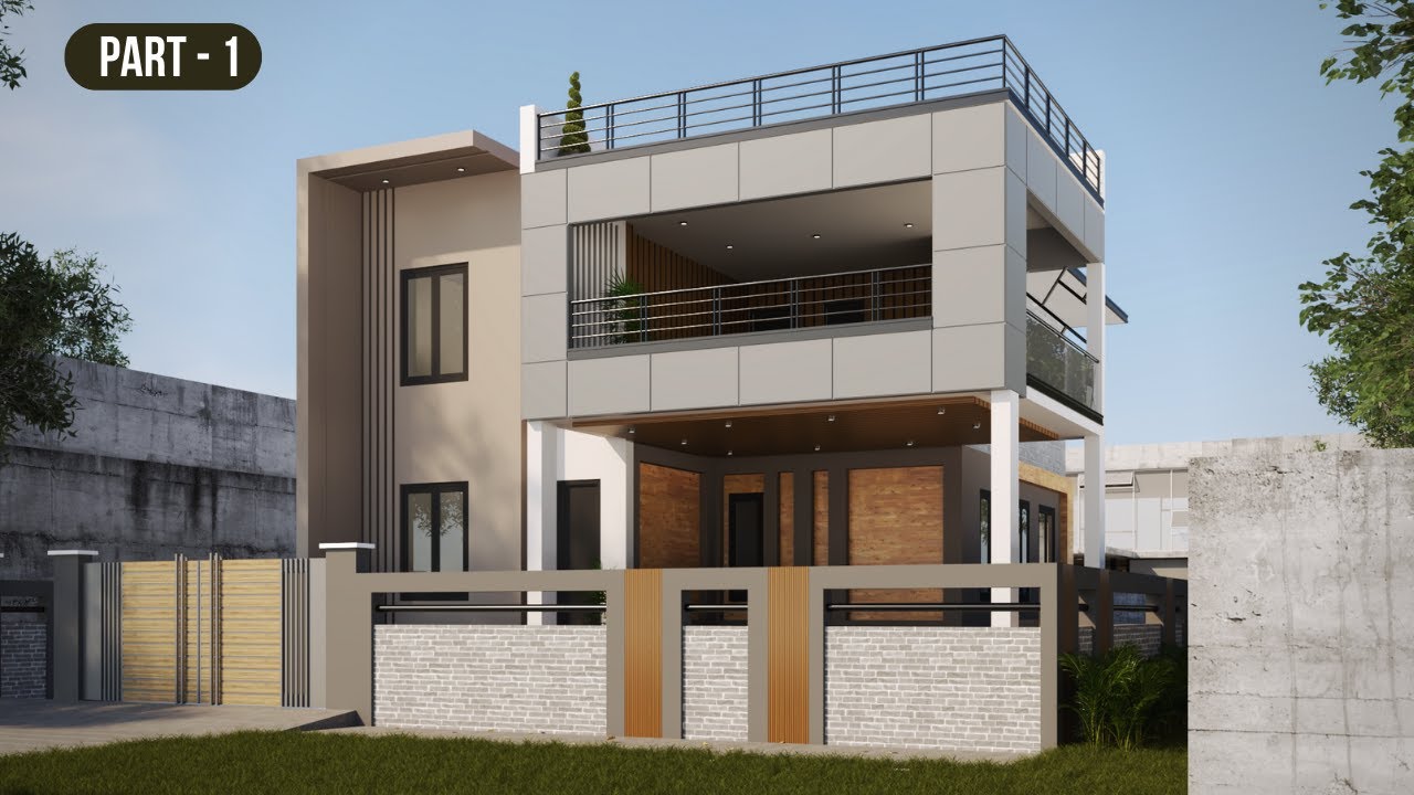 Simple House Design in SketchUp for Beginners | Part - 1 | 54'X64 ...