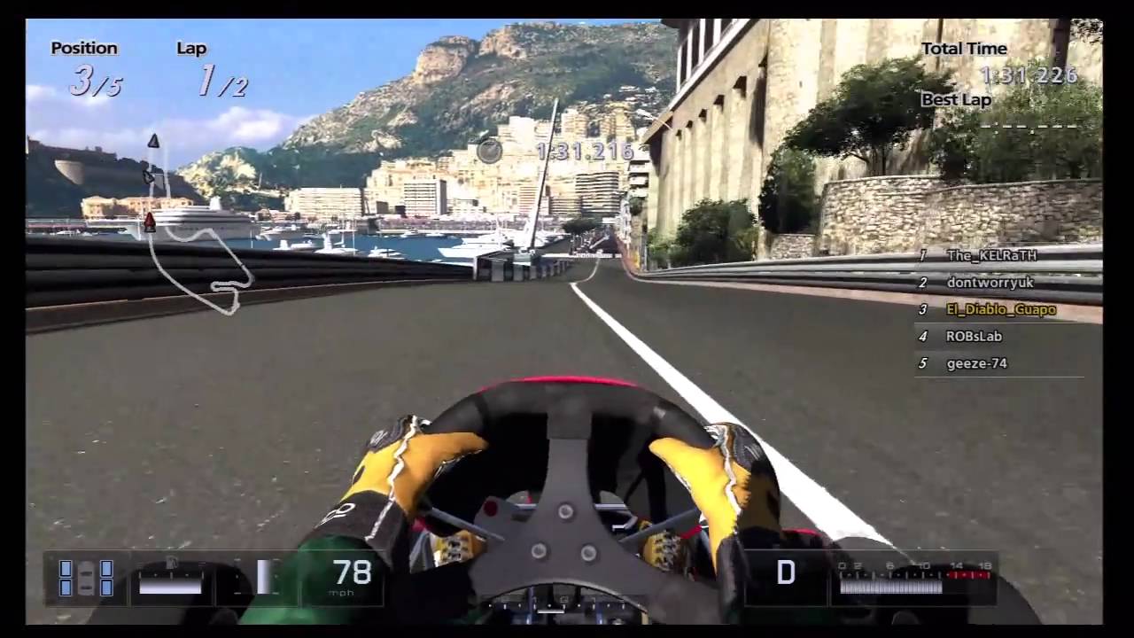 GT5: Online Karting at Monaco - YouTube