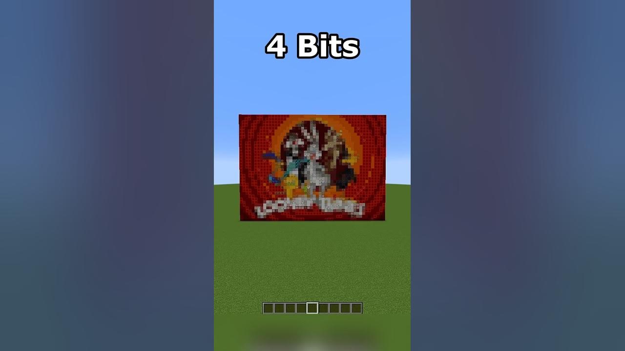 Minecraft Cartoons 1 bit 2 bits 4 bits 8 bits 16 bits 32 bits 64 bits 128 Bits #shorts - YouTube