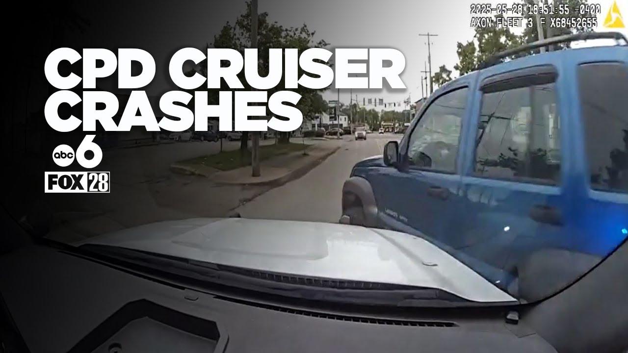 CPD dash-cam video shows moment officers crash into vehicle - YouTube