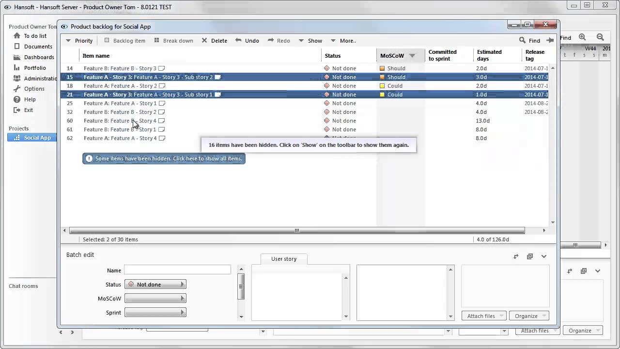 How to structure your backlog in Hansoft - Delegation and Limited ...
