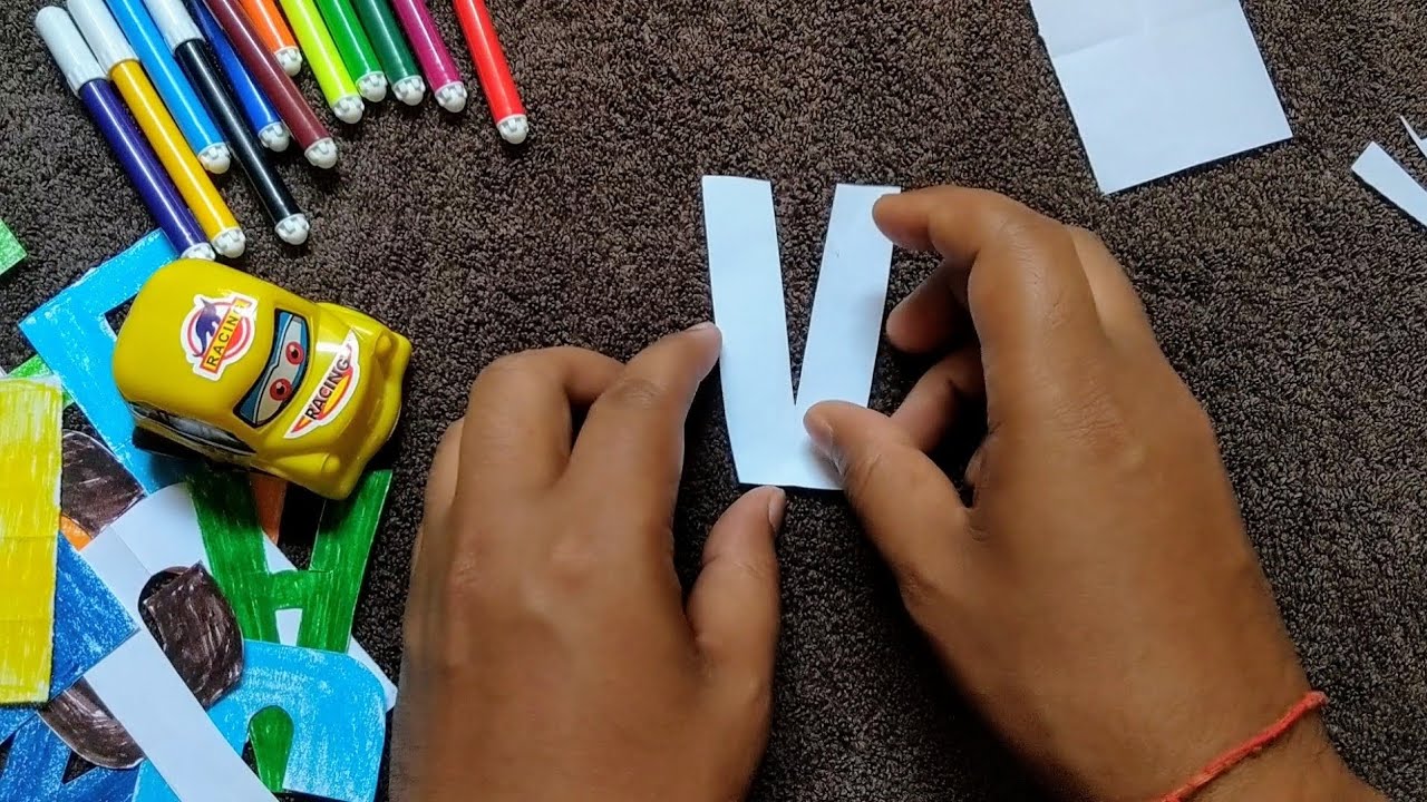 How To Make V Letters With Paper | Learn Letters With Paper Craft ...