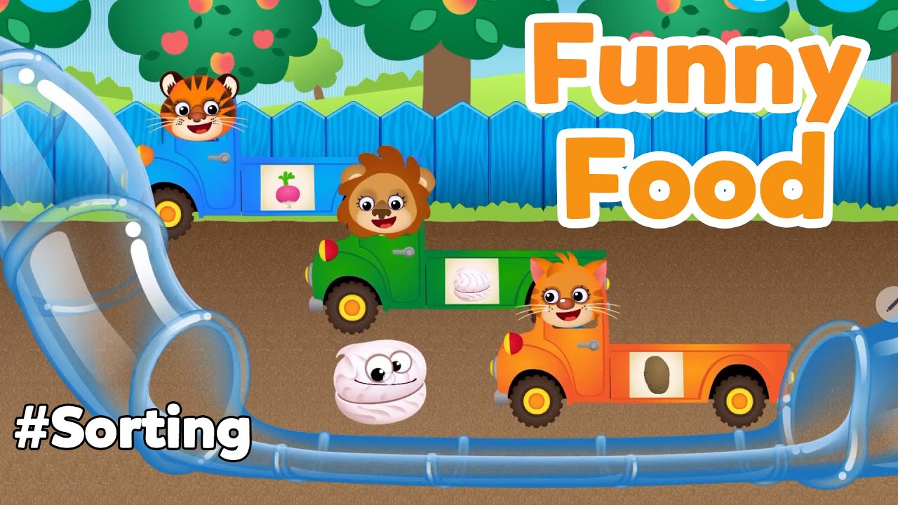 Funny Foods - Sorting Game Review | Free Kids Game - Fun Fruit & Veggie ...