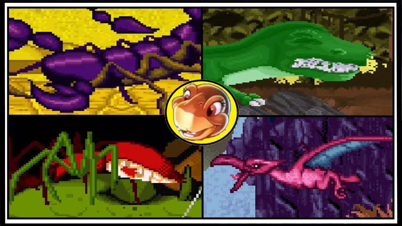 The Land Before Time GBA - ALL BOSSES [HARD MODE] - YouTube
