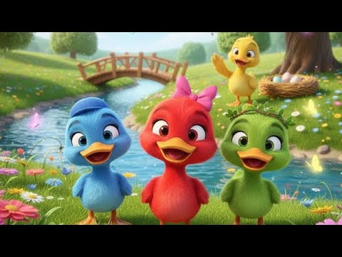 Three Little Ducks in the Meadow 🌿🦆 | Fun Animated Nursery Rhyme for ...