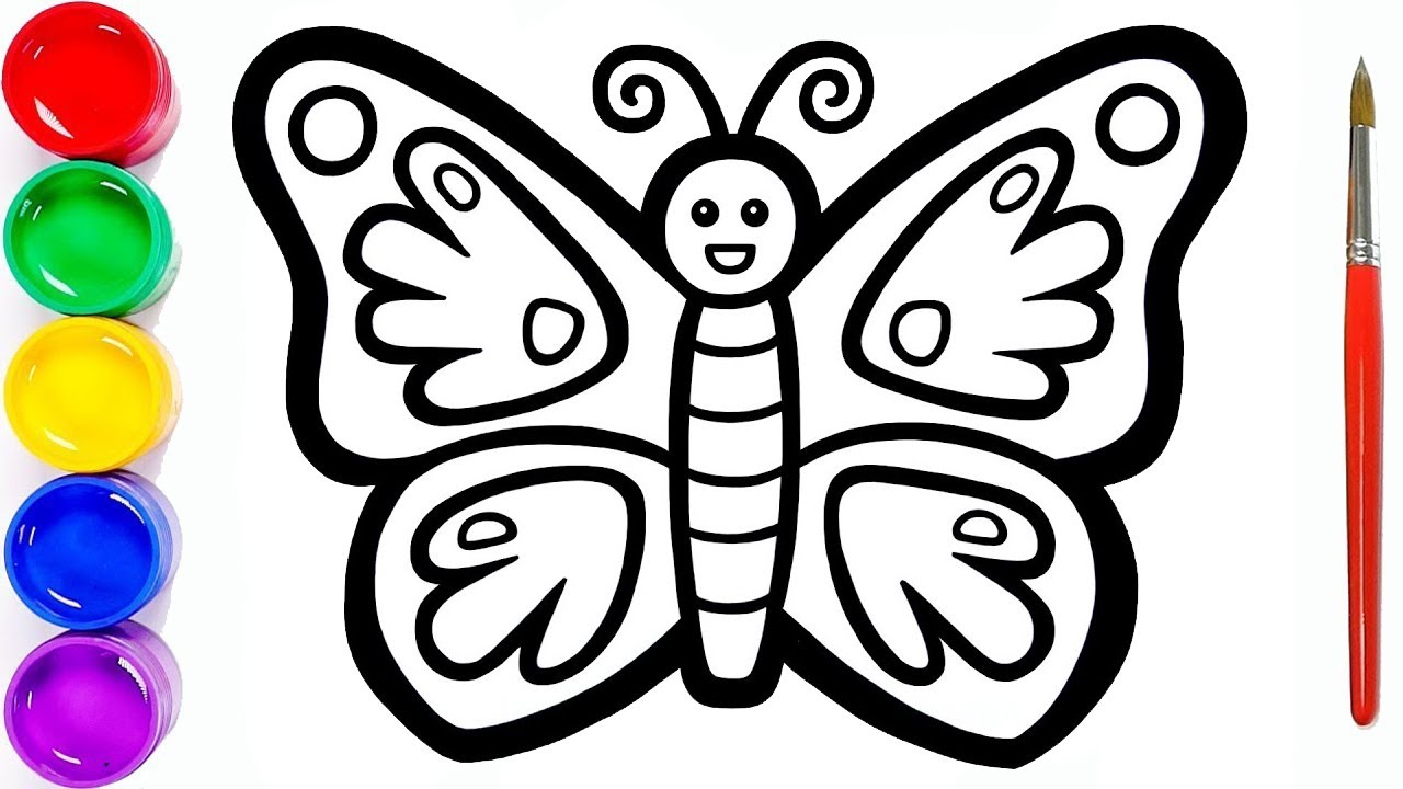 Сурет салу көбелек. Bolalar uchun kelebek rasm chizish. How to draw a ...